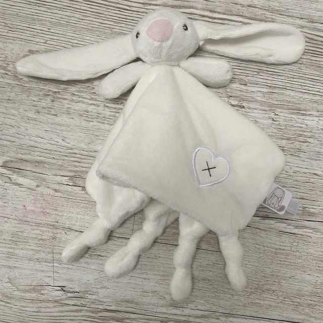 CHAD VALLEY BABY White Bunny Rabbit Soft Toy Comforter Comfort Blanket ...
