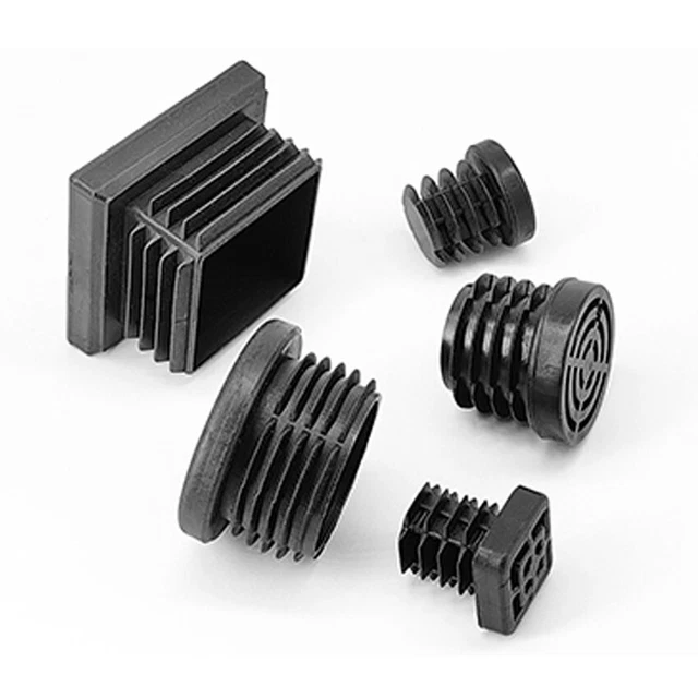 PLASTIC ROUND SQUARE Tube Insert Black Blanking End Cap Caps Tube Pipe ...