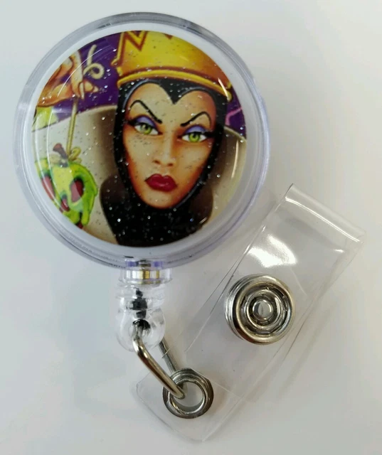 DISNEY SNOW WHITE, EVIL QUEEN, Retractable Badge Name Tag ID Holder £10 ...