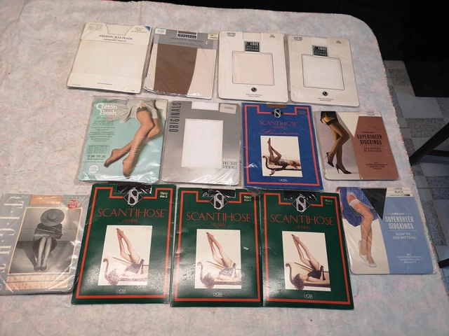 VINTAGE LOT STOCKINGS tights various types as seen £20.00 - PicClick UK