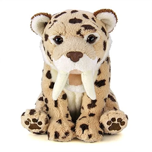 COLORATA SMILODON SABER-TOOTHED Tiger Plush Toy Sitting Pose Soft Touch ...