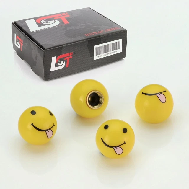 4X VALVE SOUPAPE de Pneus Revêtement Bille / Sphère Smiley Langue pour ...