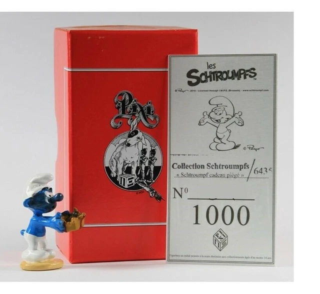 THE SMURFS SMURF With Present Pixi 6435 Metal Figure New $47.37 ...