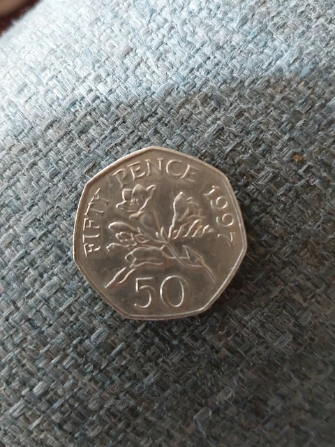 50P 1997 FREESIA Flowers. Bailiwick of Guernsey. Fifty Pence Coin. £1. ...