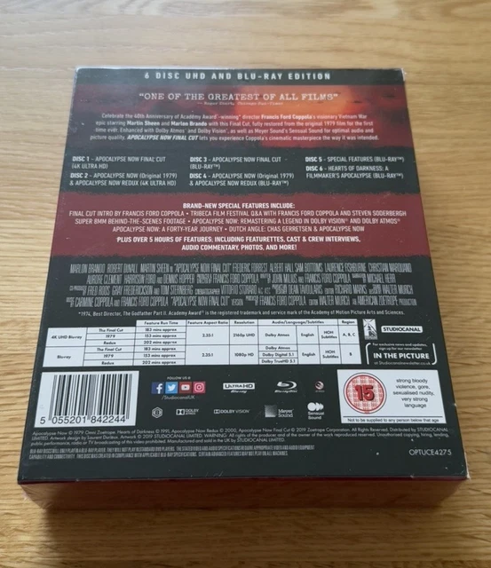 APOCALYPSE NOW: FINAL Cut 4K UHD & Blu-ray (6 Disc) - New & Sealed £56. ...