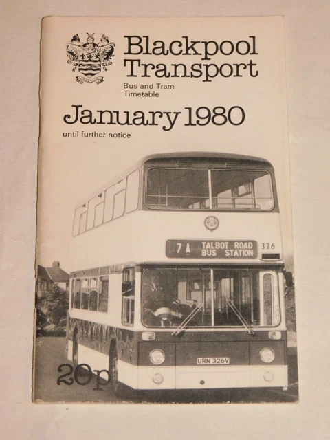 4 X BLACKPOOL TRANSPORT BUS & TRAM TIMETABLE BOOKS ALL DIFFERENT 1980 ...