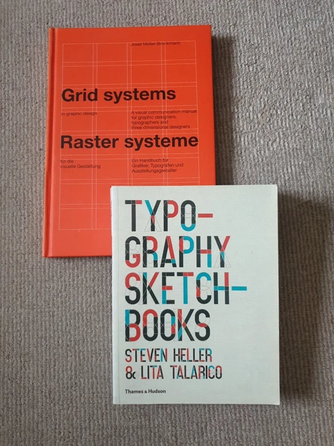 GRAPHIC DESIGN BOOKS Grid Systems Muller-Brockmann Typography Heller ...