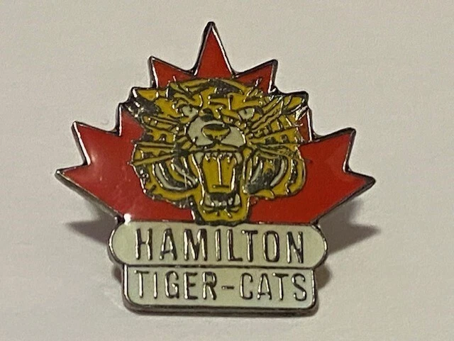 VINTAGE CFL PIN - Hamilton Tiger Cats Logo Tiger Cat Face & Maple Leaf ...