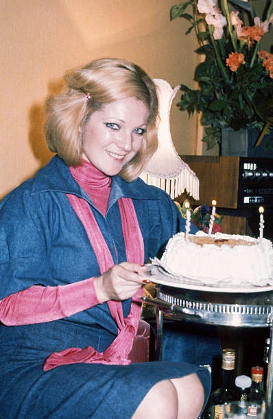 SPANISH ACTRESS MARIA Salerno on her birthday Madrid Spain 1976 Old ...