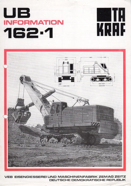 TAKRAF ZEMAG UB162-1 Bagger Prospekt 1972 Shovel Excavator Brochure EUR ...