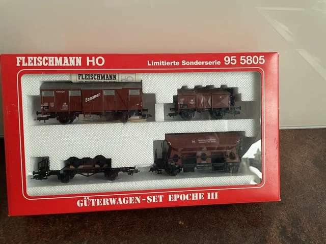 FLEISCHMANN 95 5805K Güterwagen-Set Sonder-Edit.4-teilig H0 in OVP TOP EUR 42,00 - PicClick DE
