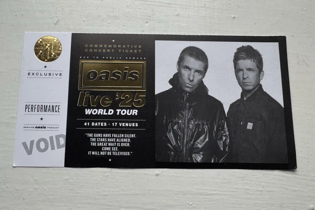 OASIS LIVE ‘25 World Tour Souvenir Ticket - NEW £21.48 - PicClick UK