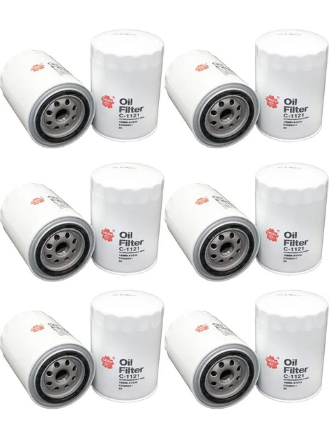 6 X SAKURA Spin-On Oil Filter C-1121 fits MERCURY MONTEGO 460 V8 PETROL ...