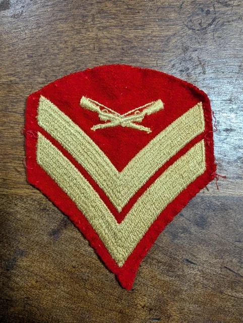 USMC CORPORAL RANK Gold Scarlet Patch Insignia Uniform Militia $1.00 ...