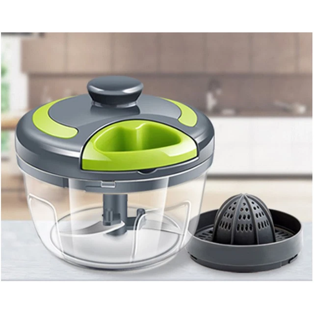 GARLIC CHOPPER MACHINE Portable Mini Manual Hand Mincer 500ml Gray With ...