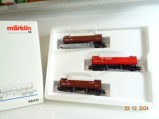MÄRKLIN H0 48451 Schüttgut-Kippwagen Set 3 tlg. der DB in OVP PR5011 EUR 88,99 - PicClick DE