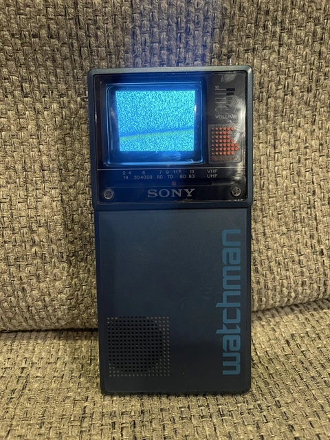 VINTAGE SONY BLUE Watchman FD-20A Black And White TV, Working 1983 £28. ...