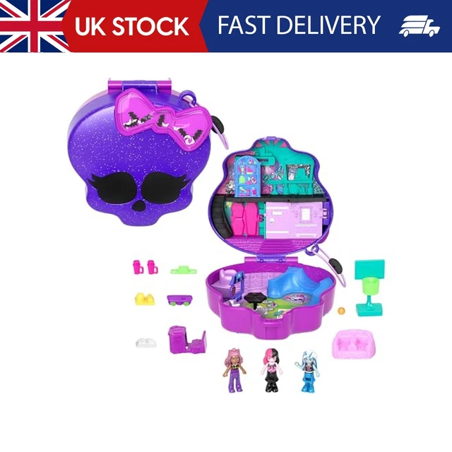 POLLY POCKET MONSTER High Playset with 3 Micro Dolls & 10 Accessories ...