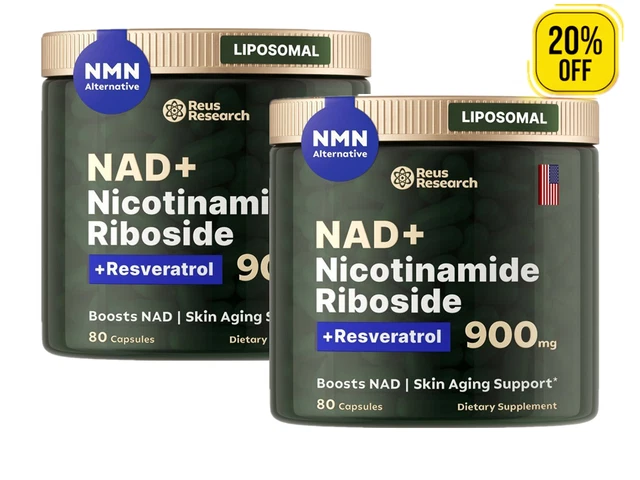 REUS RESEARCH NAD+ Supplement Caps for Skin Anti-Aging, Energy, Focus ...