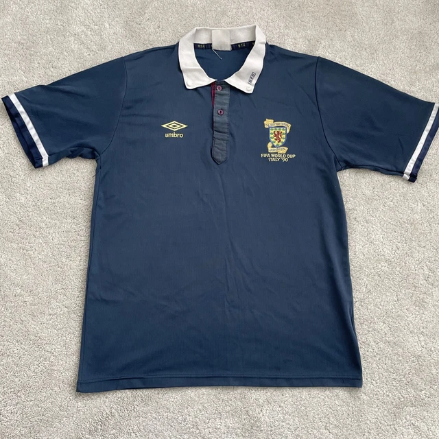 ORIGINAL SCOTLAND RETRO Vintage Umbro Italia 1990 Football Shirt UK ...