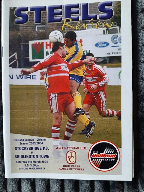 STOCKSBRIDGE PARK STEELS v Bridlington Town. 6th March 2004. Unibond ...