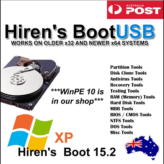 HIREN'S BOOT USB Computer Repair Software AntiVirus Malware Removal ...