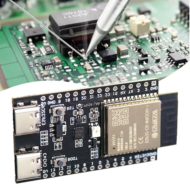 Esp32 C6 Minimum System Board Dual Type C Esp32 C6 Wroom 1 Risc V 512kb Sram £1074 Picclick Uk