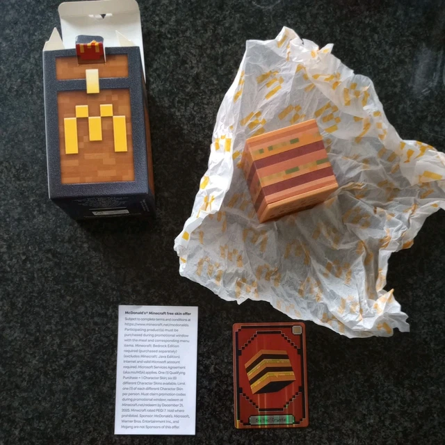 MCDONALD’S MINECRAFT MOVIE Big Mac Crystal Burger Toy unused code ...