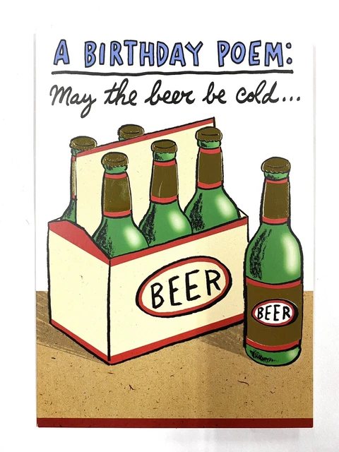 HALLMARK HUMOUR BIRTHDAY Card A Birthday Poem: May The Beer Be Cold ...