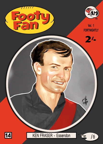 KEN FRASER Essendon Footy Fan VFL AFL Acheron Mint SP short print card ...
