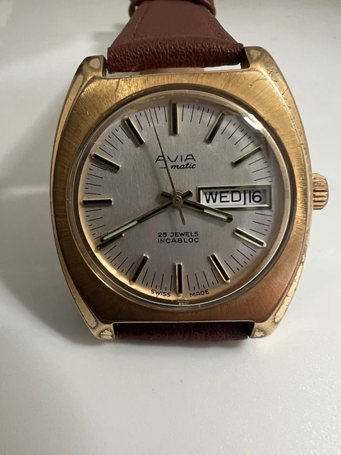 VINTAGE AVIA AUTOMATIC Men Wristwatch Swiss Made £45.72 - PicClick UK