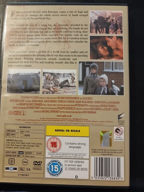 HOPE AND GLORY (DVD) John Boorman Ian Bannen £3.31 - PicClick UK