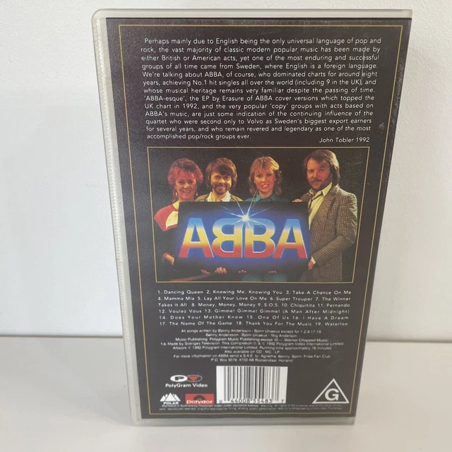 ABBA GOLD GREATEST HITS VHS VIDEO TAPE Collectable 1992 Rated G 19 ...