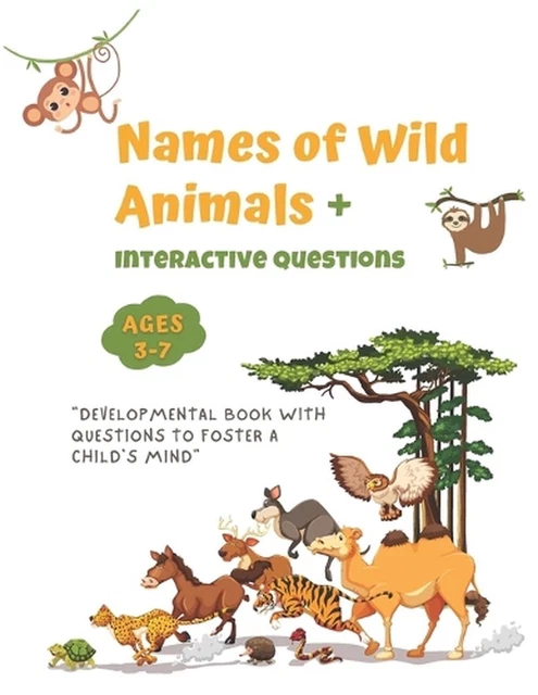 NAMES OF WILD Animals + Interactive Questions: "Developmental Book with ...