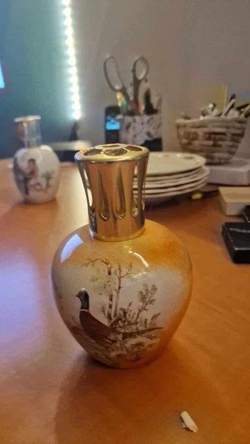 ANCIENNE LAMPE BERGER Paris décor faisant oiseau bird Vintage EUR 14,00 ...