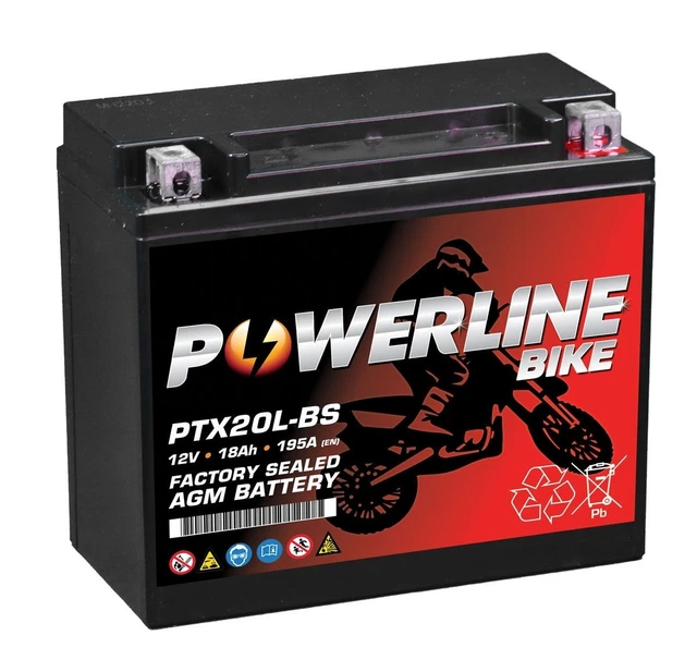POWERLINE YTX20L-BS COMPATIBLE Battery Yamaha XV1600 Road Star 99 - 03 ...