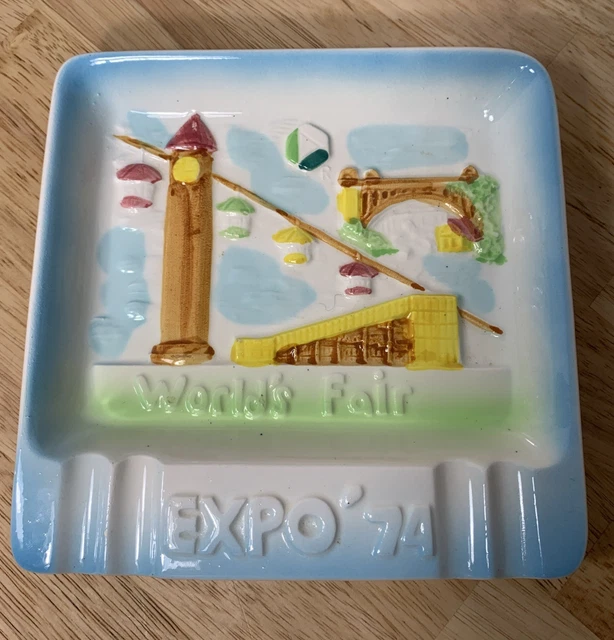 VINTAGE SPOKANE EXPO '74 - World's Fair Ceramic Souvenir Ashtray ...