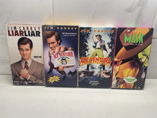 JIM CARREY VHS Lot Mask LiarLiar Ace Ventura Pet Detective When Nature ...