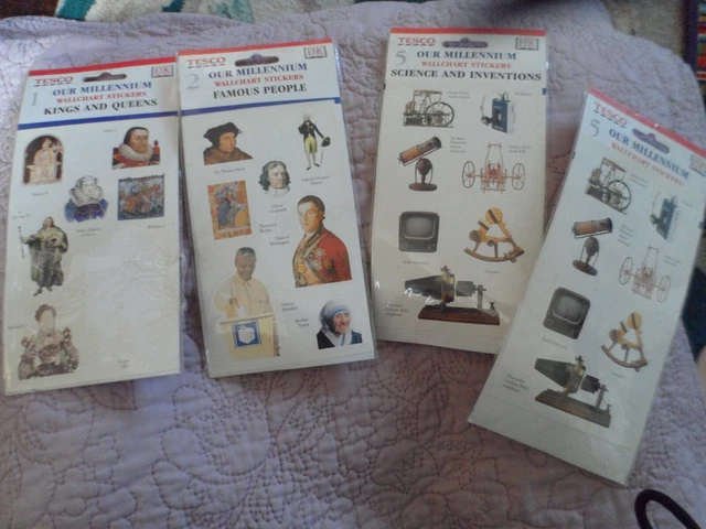 TESCO DK OUR Millennium Wall Chart Stickers Arts Sticker Collection x 4 ...