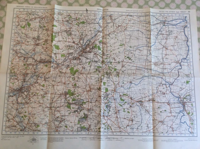 WW2 BRITISH WAR Office 1941 Army Map Doncaster, Yorkshire - Home Guard ...