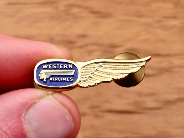 RARE VINTAGE WESTERN Airlines Gold Metal Wing Pin $49.99 - PicClick
