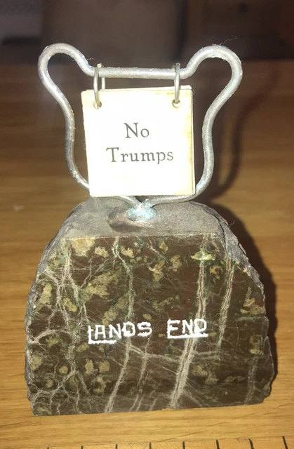 VINTAGE BRIDGE CARD Game Trump Marker Cornish Serpentine Stone Lands ...