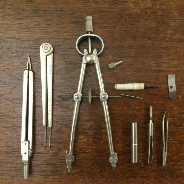 VINTAGE COLLECTION HELIX technical compass/dividers drawing instruments ...