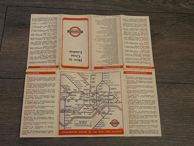 LONDON UNDERGROUND LEAFLET & Map HOW TO CROSS LONDON 1939 £14.99 ...