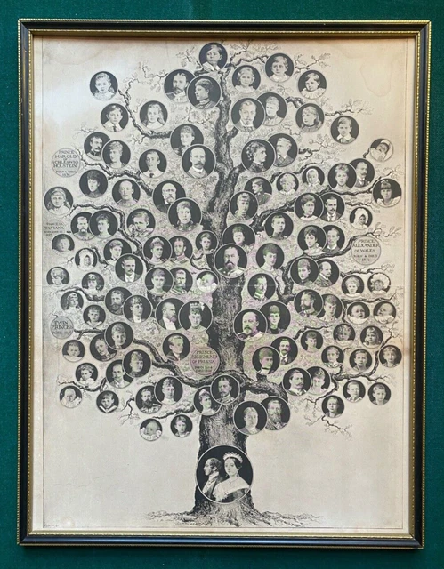 ANTIQUE VICTORIAN FAMILY Tree Queen Victoria Prince Albert Schleswig ...