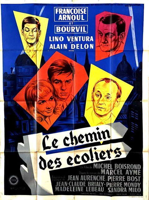 ALAIN DELON BOURVIL LinoVentura F Arnoul LE CHEMIN DES ECOLIERS 1959 ...