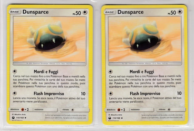 POKEMON 2X DUNSPARCE 110/168 Non Comune Tempesta Astrale ITA EUR 1,00 ...