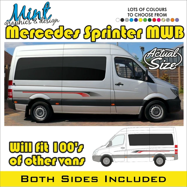 MWB MERCEDES SPRINTER Camper Side Stripes Decals Stickers Van Graphics ...
