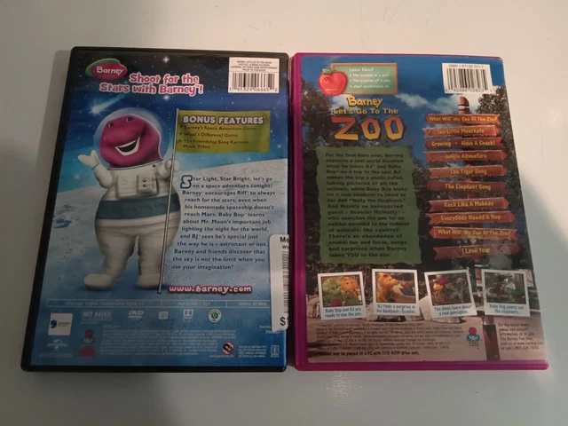 BARNEY DVD LOT: Let's Go To The Moon & Lets Go to the Zoo $11.14 ...