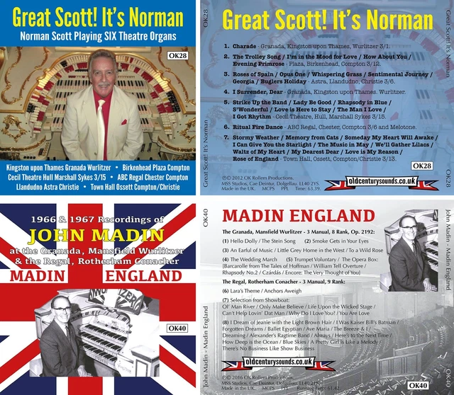 NORMAN SCOTT & JOHN MADIN - TWO New Organ CDs: Wurlitzer / Compton ...